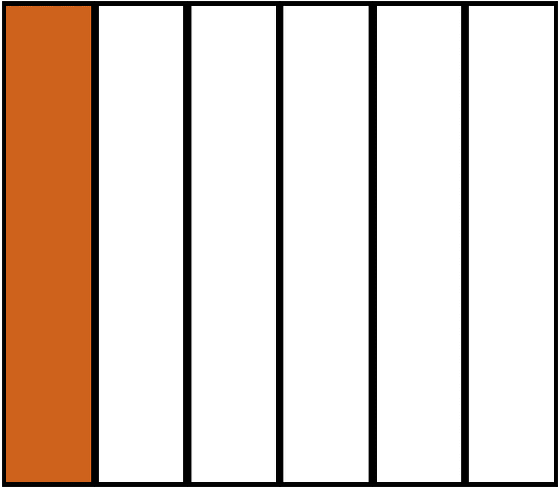 Orange-Brown Rectangle Fraction 1:6 clipart. Free download transparent ...