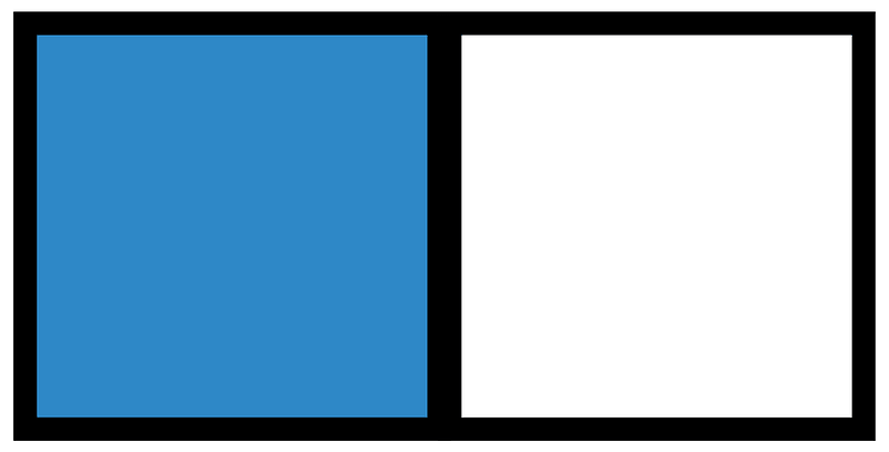 Blue Rectangle Fraction 1:2 - Free vector clipart images on creazilla.com