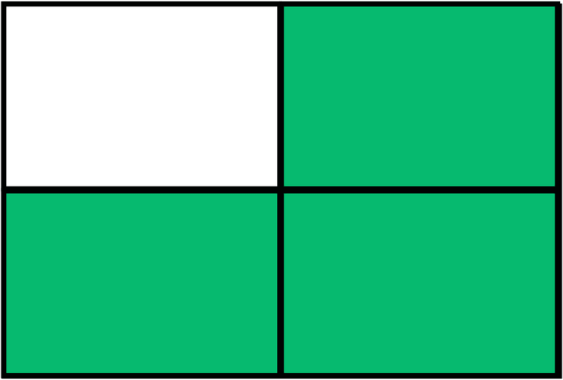 Green Rectangle Fraction 3:4 - Free vector clipart images on creazilla.com