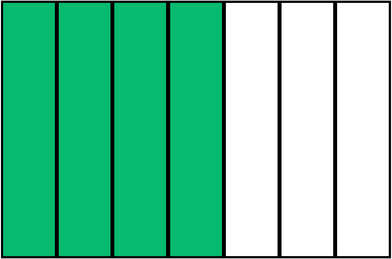 Green Rectangle Fraction 4:7 - Free vector clipart images on creazilla.com