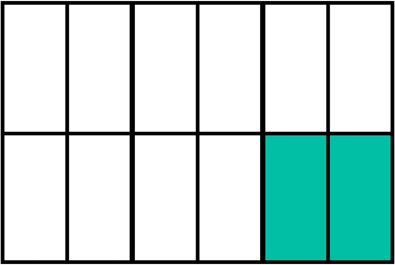 Teal-Green Rectangle Fraction 2:12 - Free vector clipart images on ...