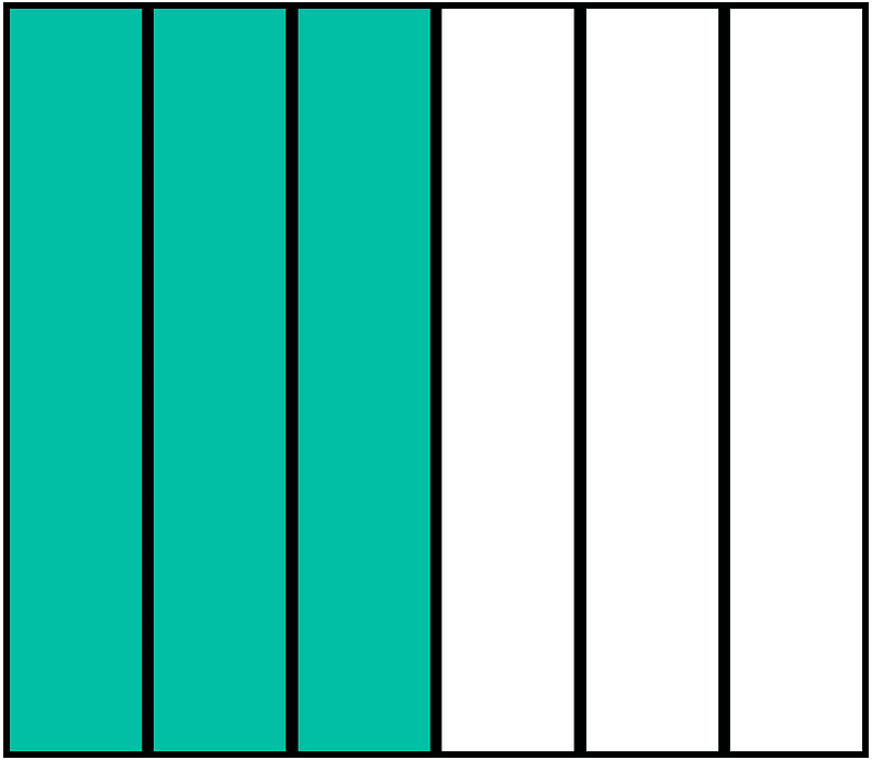 Teal-Green Rectangle Fraction 3:6 clipart. Free download transparent ...