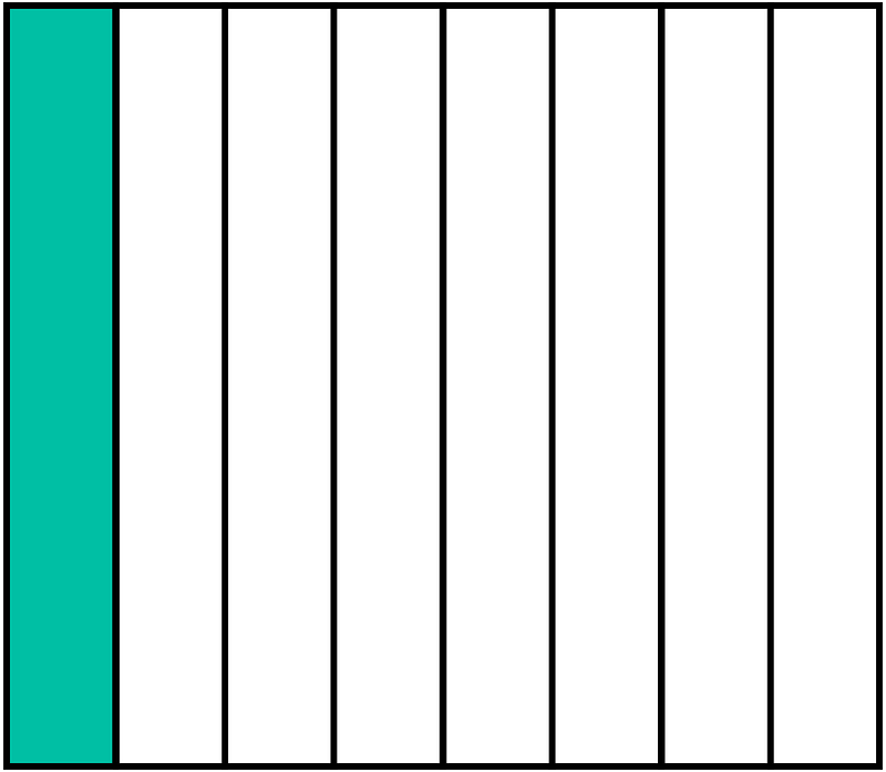 Teal-Green Rectangle Fraction 1:8 - Free vector clipart images on ...