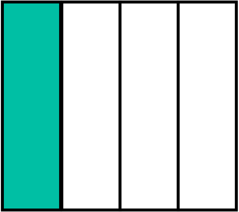 Teal-Green Rectangle Fraction 1:4 clipart. Free download transparent ...