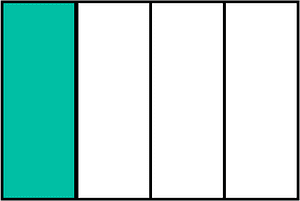 Teal-Green Rectangle Fraction 1:4 clipart. Free download transparent ...