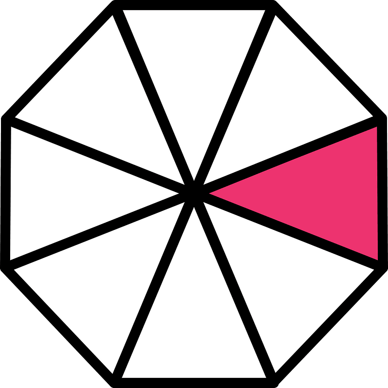 Pink Regular Octagon Fraction 1:8 clipart. Free download transparent ...