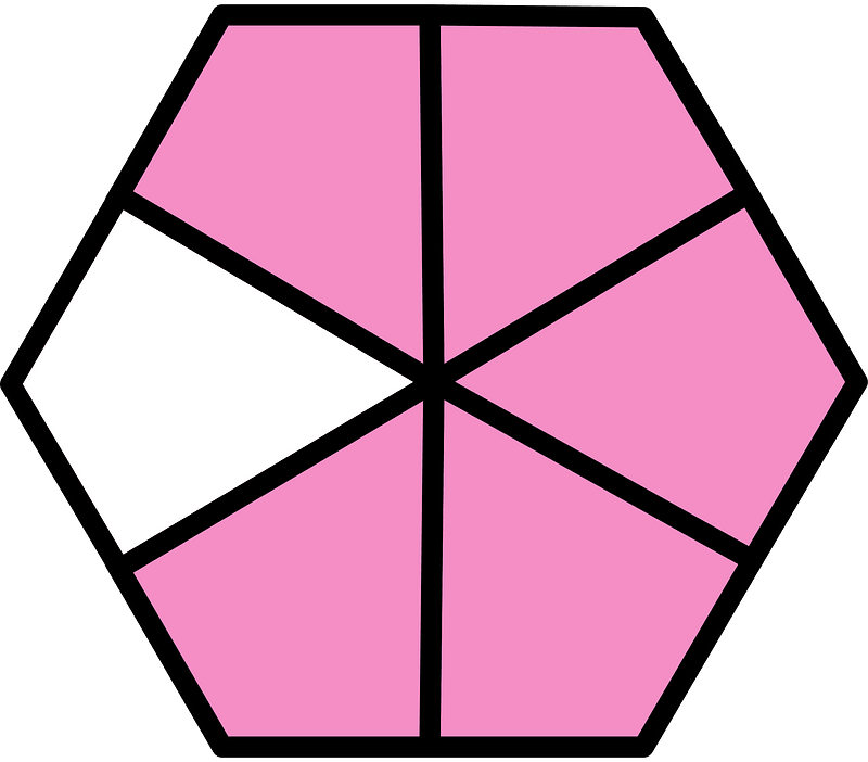 Purple Hexagon Fraction 5:6 clipart. Free download transparent .PNG ...
