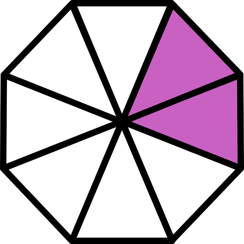 Magenta Regular Octagon Fraction 2:8 - Free vector clipart images on ...