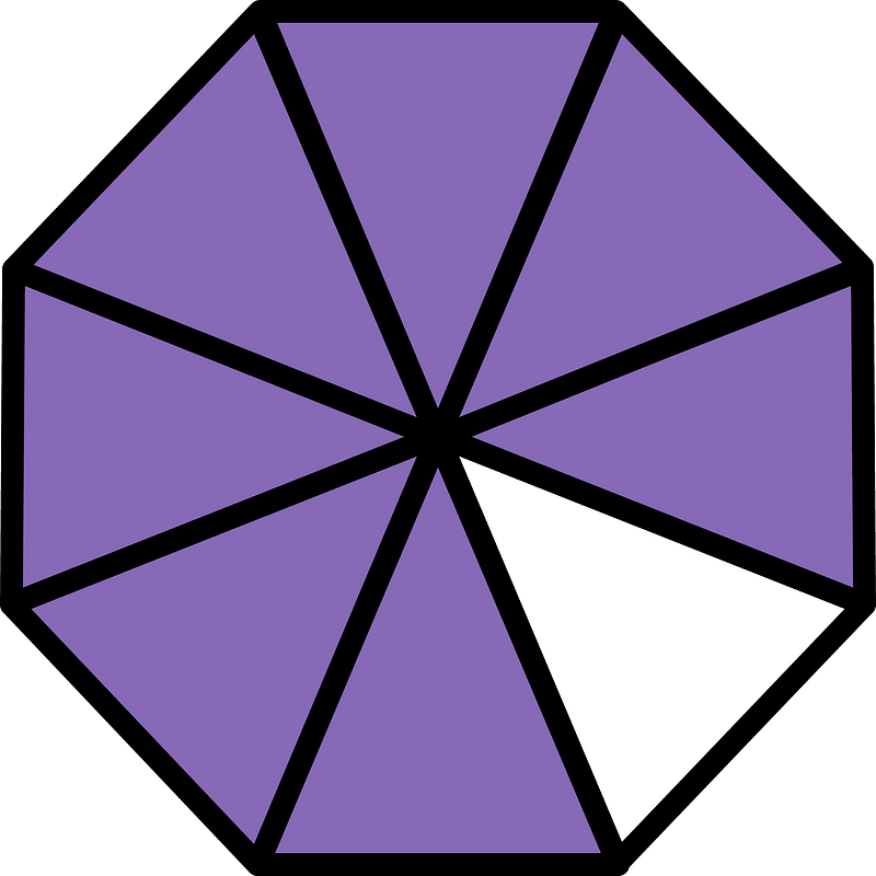 Violet Regular Octagon Fraction 7:8 clipart. Free download transparent ...