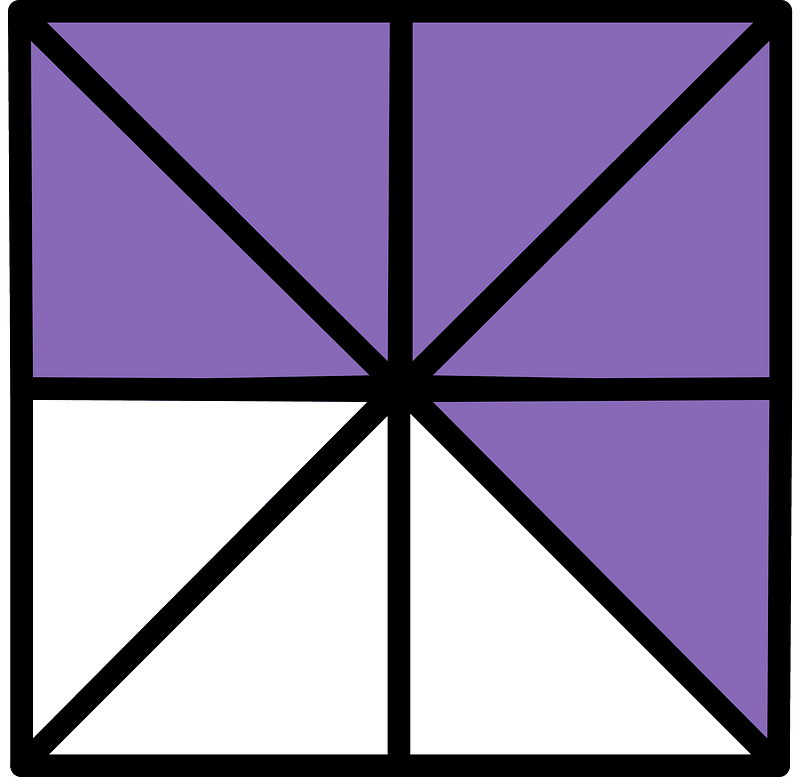 Violet Square Fraction 5:8 - Free vector clipart images on creazilla.com