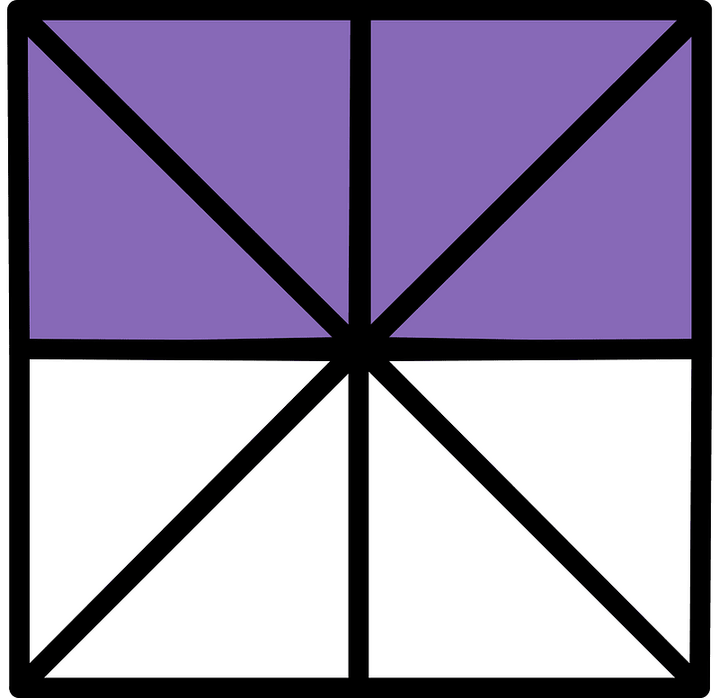 Violet Square Fraction 4:8 clipart. Free download transparent .PNG ...