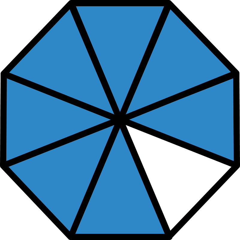 Blue Regular Octagon Fraction 7:8 clipart. Free download transparent ...