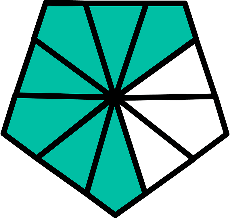 Teal-Green Pentagon Fraction 7:10 - Free vector clipart images on ...