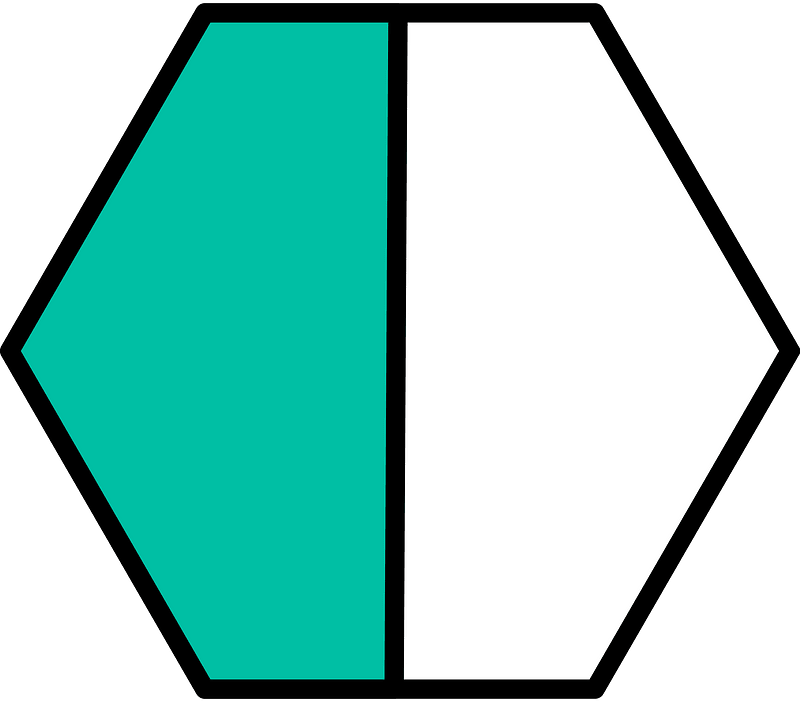 Teal-Green Hexagon Fraction 1:2 clipart. Free download transparent .PNG ...