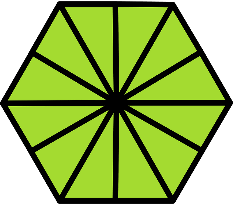 Lime Hexagon Fraction 12:12 - Free vector clipart images on creazilla.com