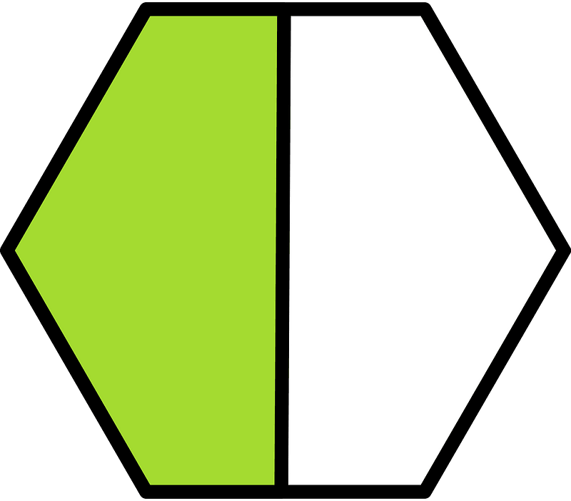Lime Hexagon Fraction 1:2 - Free vector clipart images on creazilla.com