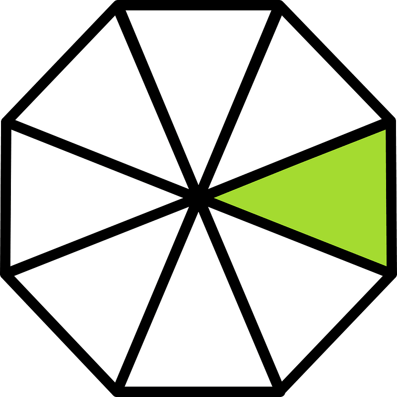 Lime Regular Octagon Fraction 1:8 clipart. Free download transparent ...