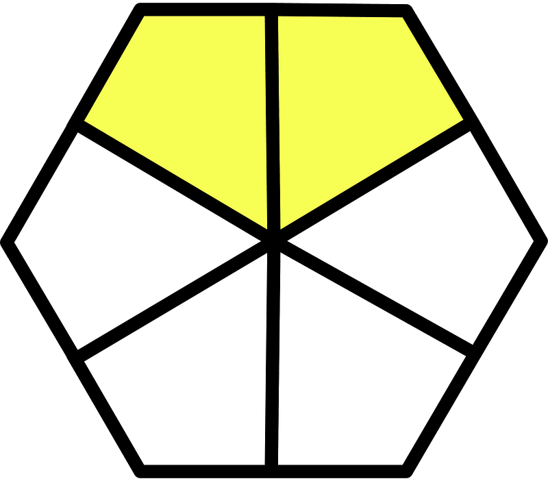 Yellow Hexagon Fraction 2:6 clipart. Free download transparent .PNG ...