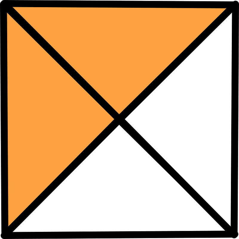 Orange Square Fraction 2:4 clipart. Free download transparent .PNG ...