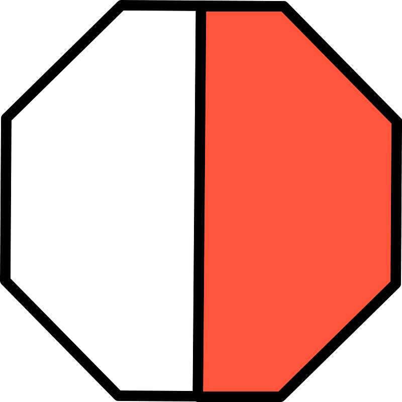 Vermilion Octagon Fraction 1:2 clipart. Free download transparent .PNG ...