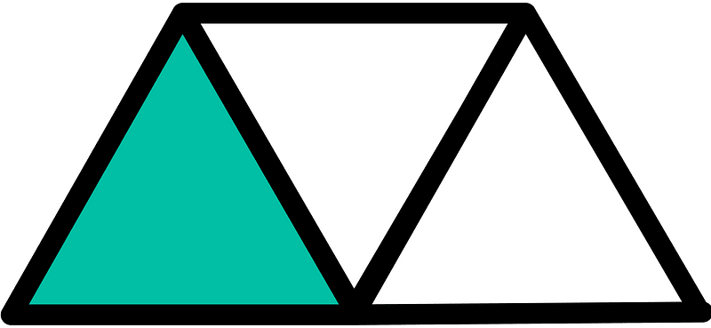 Teal-Green Triangles Fraction 1:3 - Free vector clipart images on ...