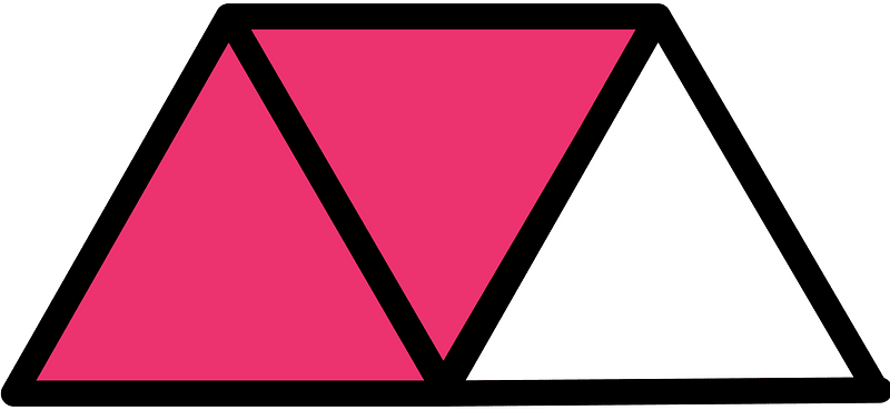 Pink Triangles Fraction 2:3 - Free vector clipart images on creazilla.com