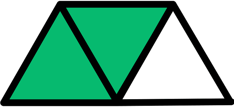Green Triangles Fraction 2:3 - Free vector clipart images on creazilla.com