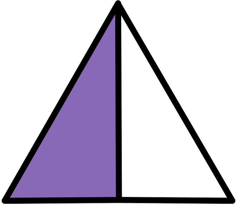 Violet Triangle Fraction 1:2 clipart. Free download transparent .PNG ...