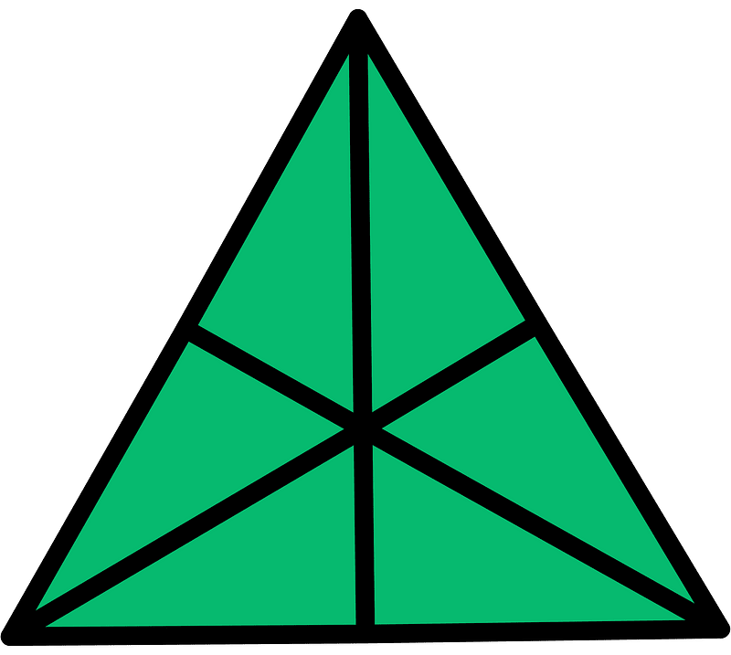 Green Triangle Fraction 6:6 - Free vector clipart images on creazilla.com