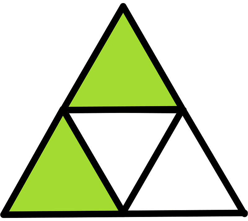 Lime Triangle Fraction 2:4 - Free vector clipart images on creazilla.com