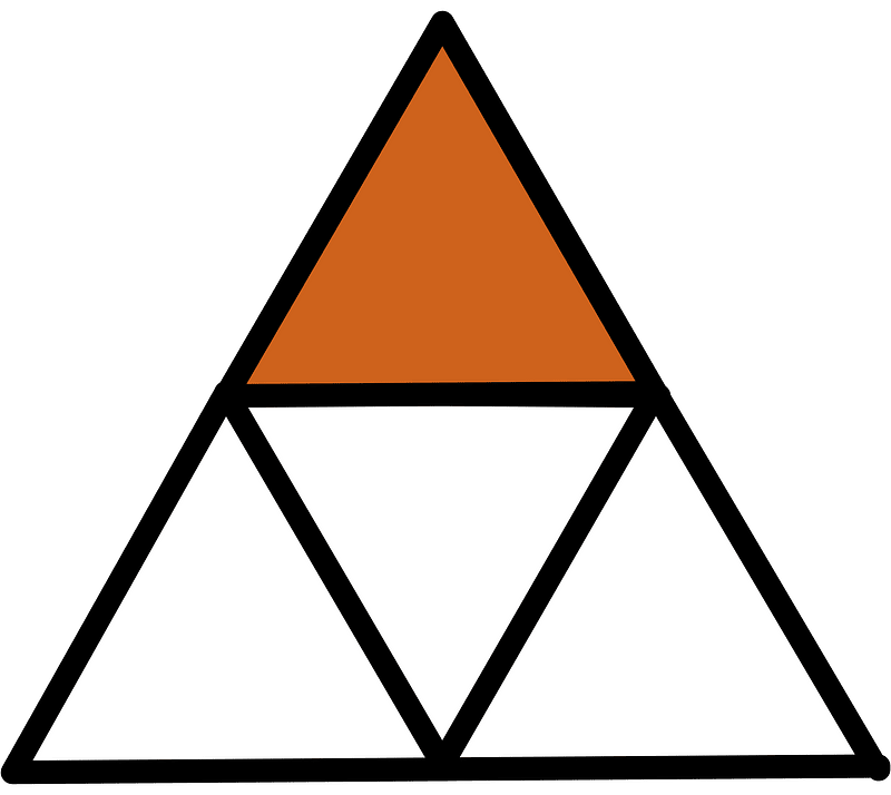Orange-Brown Triangle Fraction 1:4 clipart. Free download transparent ...