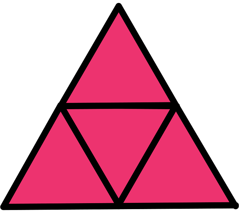 Pink Triangle Fraction 4:4 - Free vector clipart images on creazilla.com