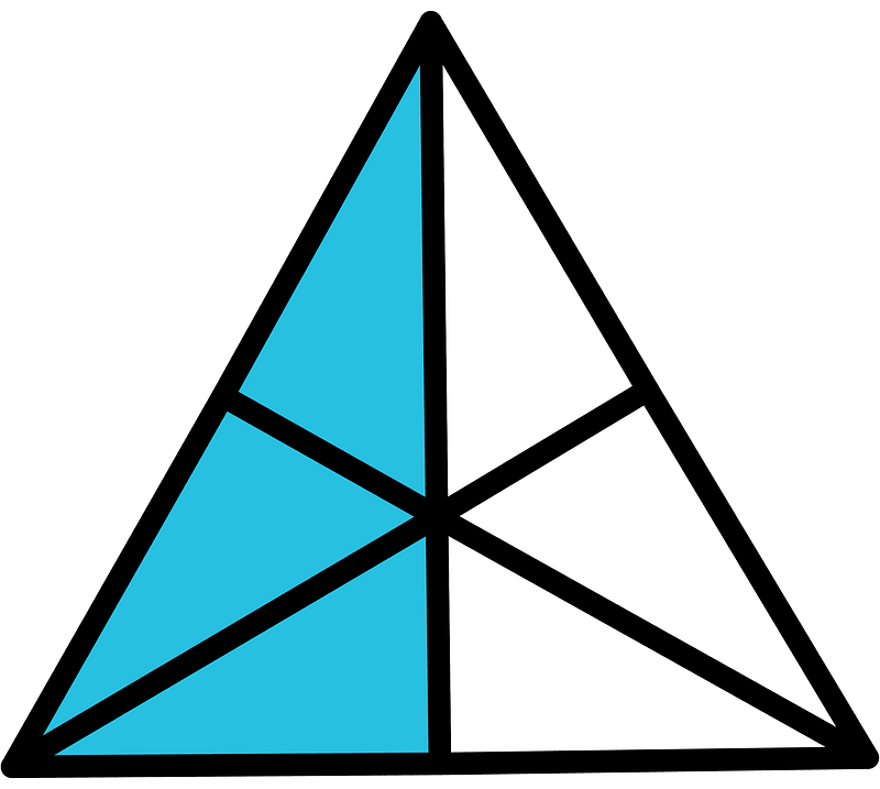 Cerulean-Blue Triangle Fraction 3:6 - Free vector clipart images on ...