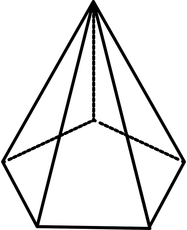 White Pentagonal pyramid - Free vector clipart images on creazilla.com