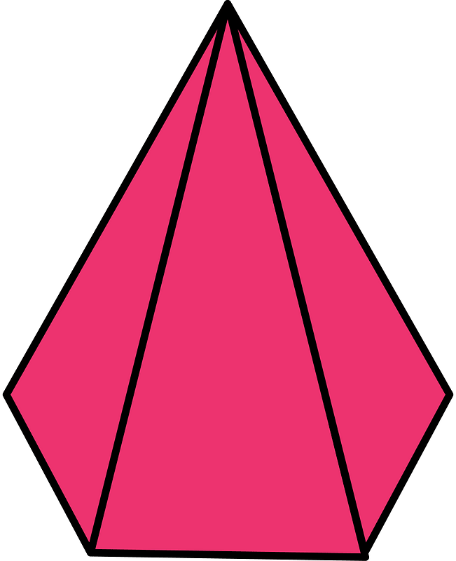 Pink Pentagonal pyramid - Free vector clipart images on creazilla.com
