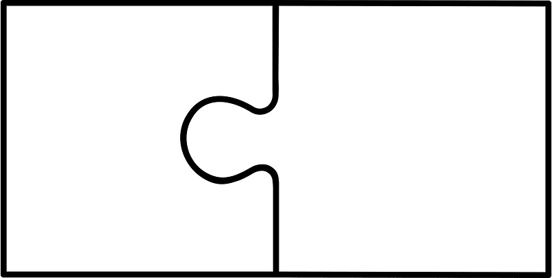 White jigsaw puzzle of 2 pieces clipart. Free download transparent .PNG ...