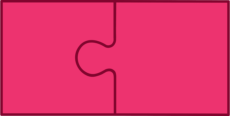Pink jigsaw puzzle of 2 pieces clipart. Free download transparent .PNG ...