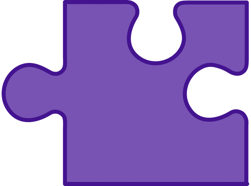 Violet jigsaw puzzle piece - Free vector clipart images on creazilla.com