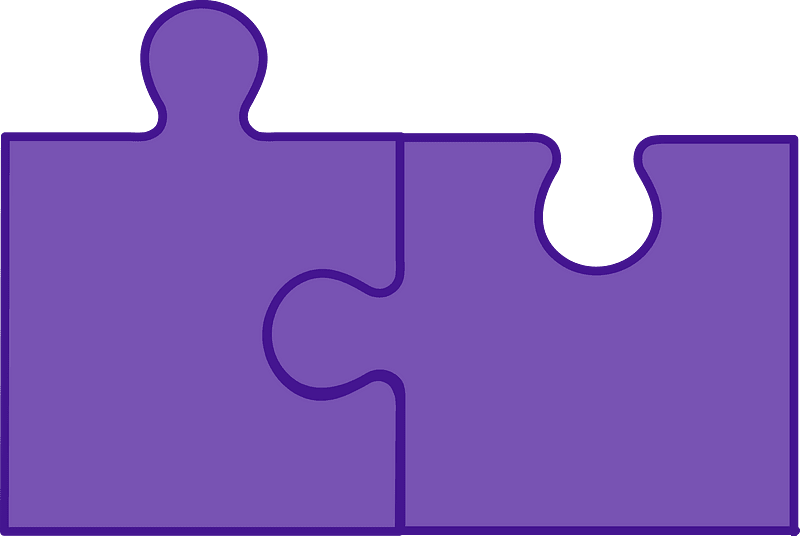Violet jigsaw puzzle of 2 pieces clipart. Free download transparent ...