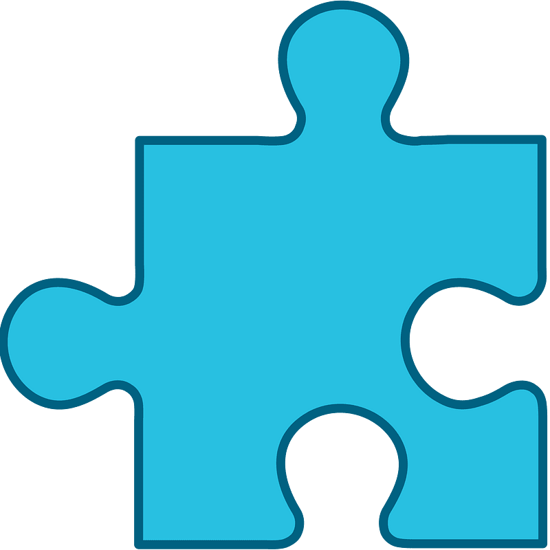 Cerulean-Blue jigsaw puzzle piece clipart. Free download transparent ...