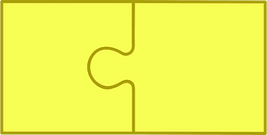 Yellow jigsaw puzzle of 2 pieces - Free vector clipart images on ...