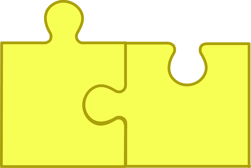 Yellow jigsaw puzzle of 2 pieces clipart. Free download transparent ...
