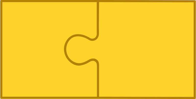 Yellow-Amber jigsaw puzzle of 2 pieces clipart. Free download ...