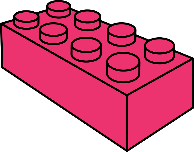 Pink LEGO 8-Stud Storage Brick clipart. Free download transparent .PNG ...