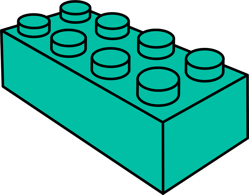 Teal-Green LEGO 8-Stud Storage Brick - Free vector clipart images on ...