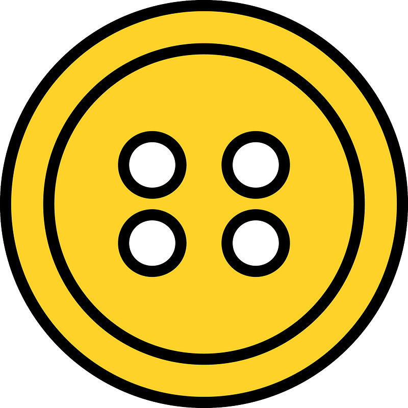 Yellow round button with four holes clipart. Free download transparent ...