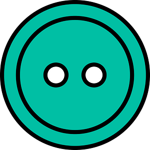 Teal-Blue round button with two holes clipart. Free download ...