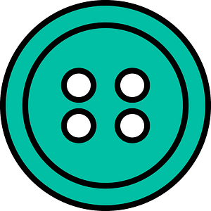 Teal-Blue round button with four holes clipart. Free download ...
