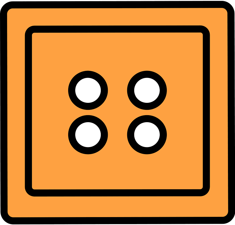 Orange square button with four holes clipart. Free download transparent ...