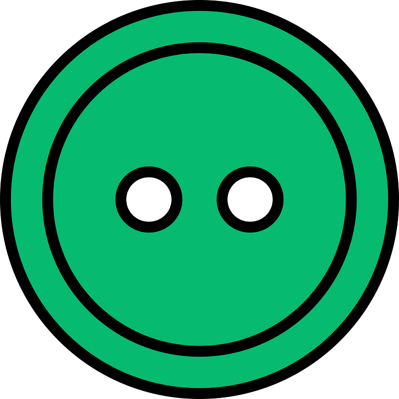 Green round button with two holes clipart. Free download transparent ...